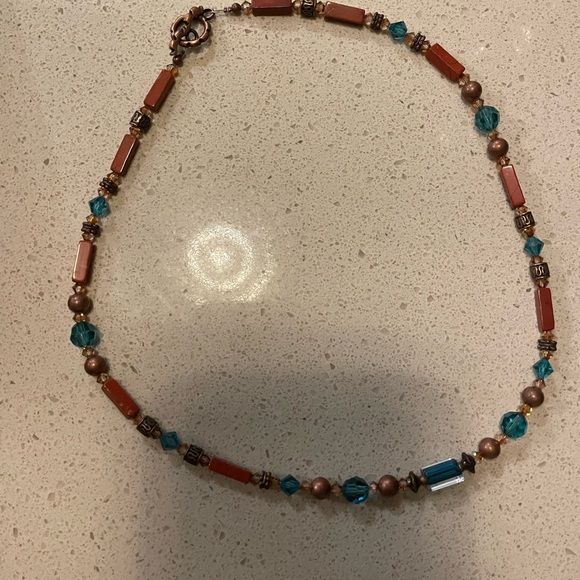 Jewelry | Handmade Turquoise And Rust Colored Beads | Poshmark
